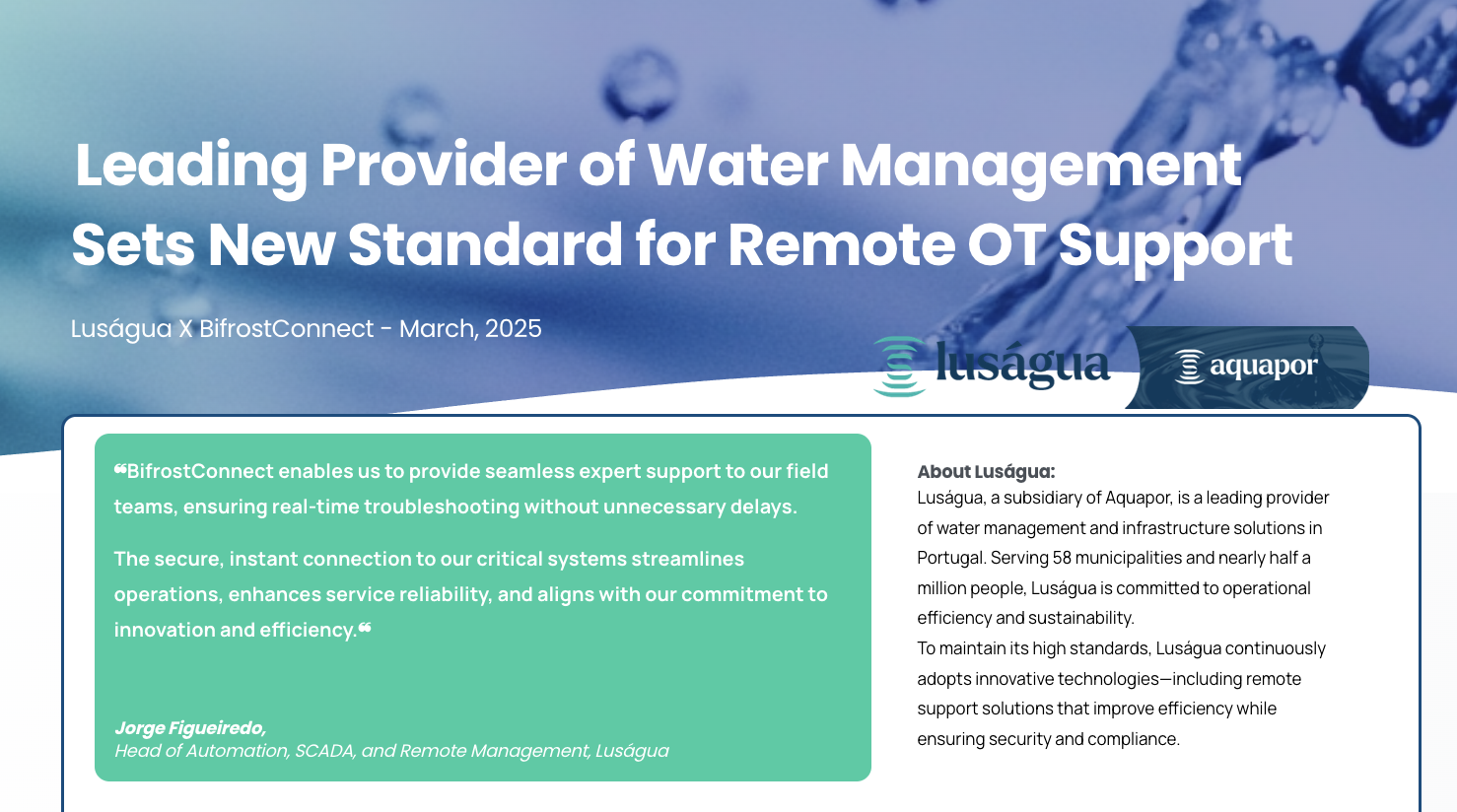 Water Management Case Study with Luságua - BifrostConnect